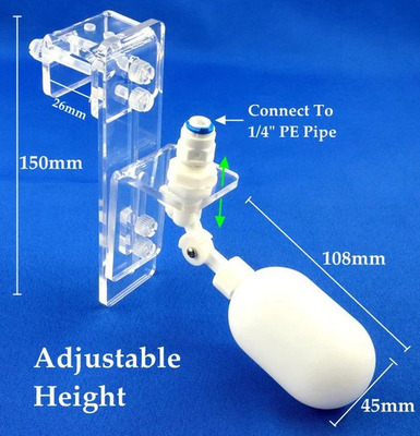 Adjustable Float Valve with adjustable height bracket 15cm - The ...